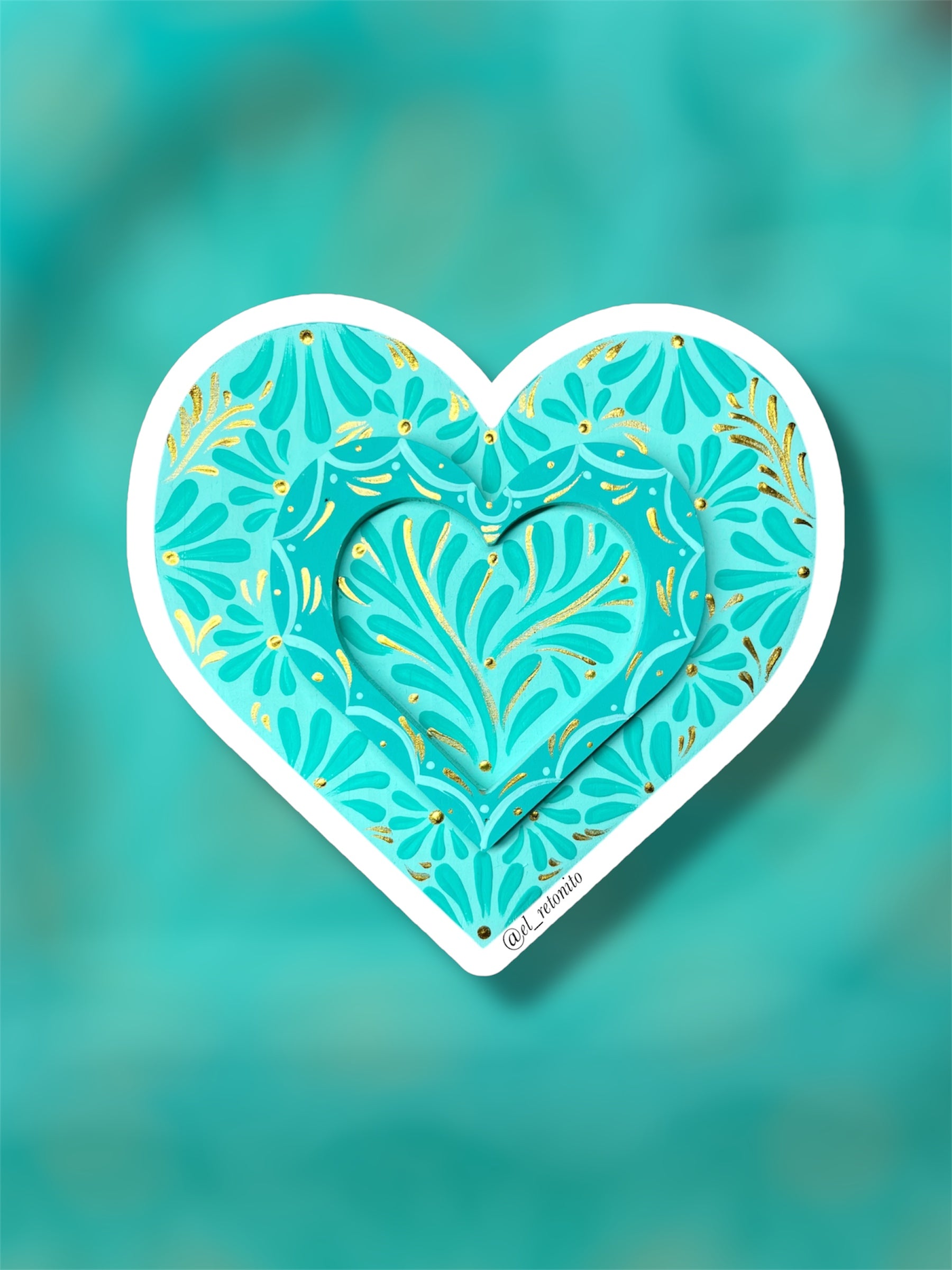 Corazón Turquesa Sticker – El Retoñito